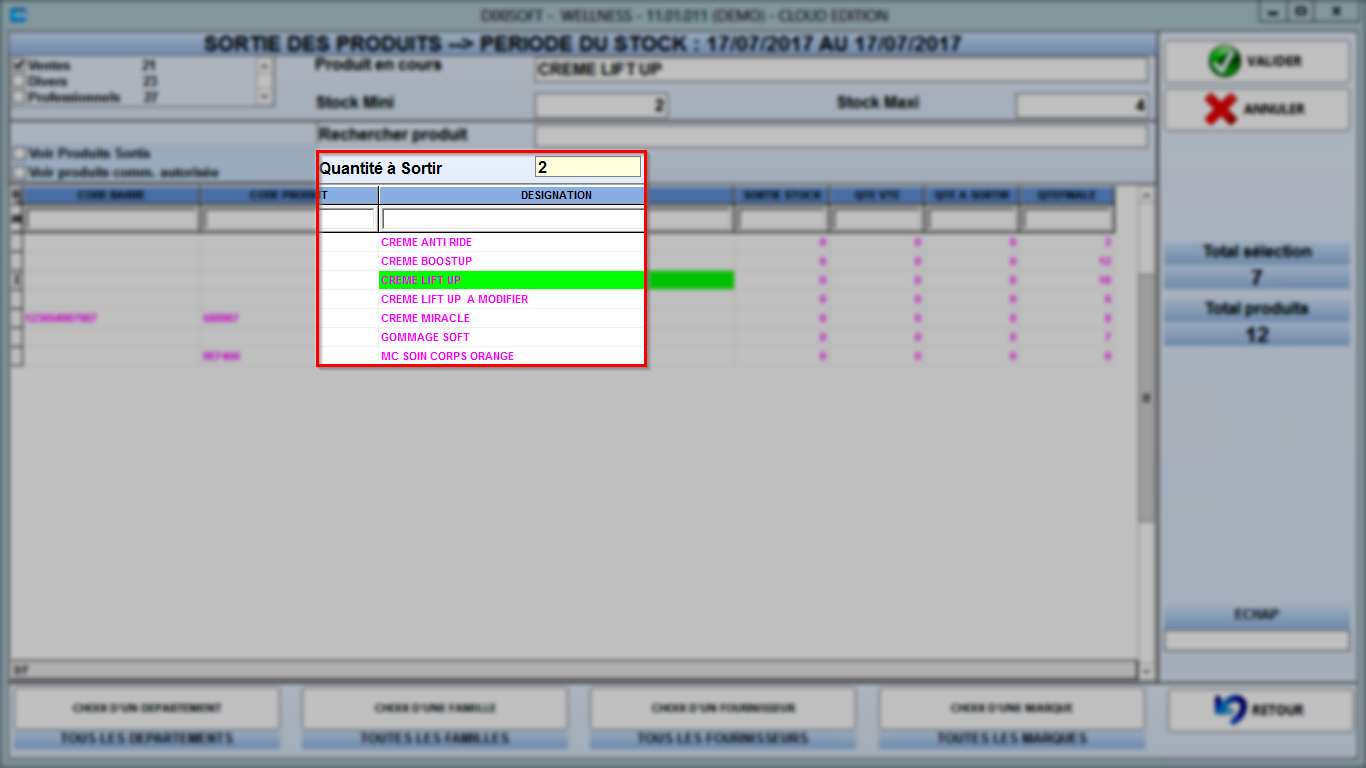 Gérer la sortie des produits – Dixisoft