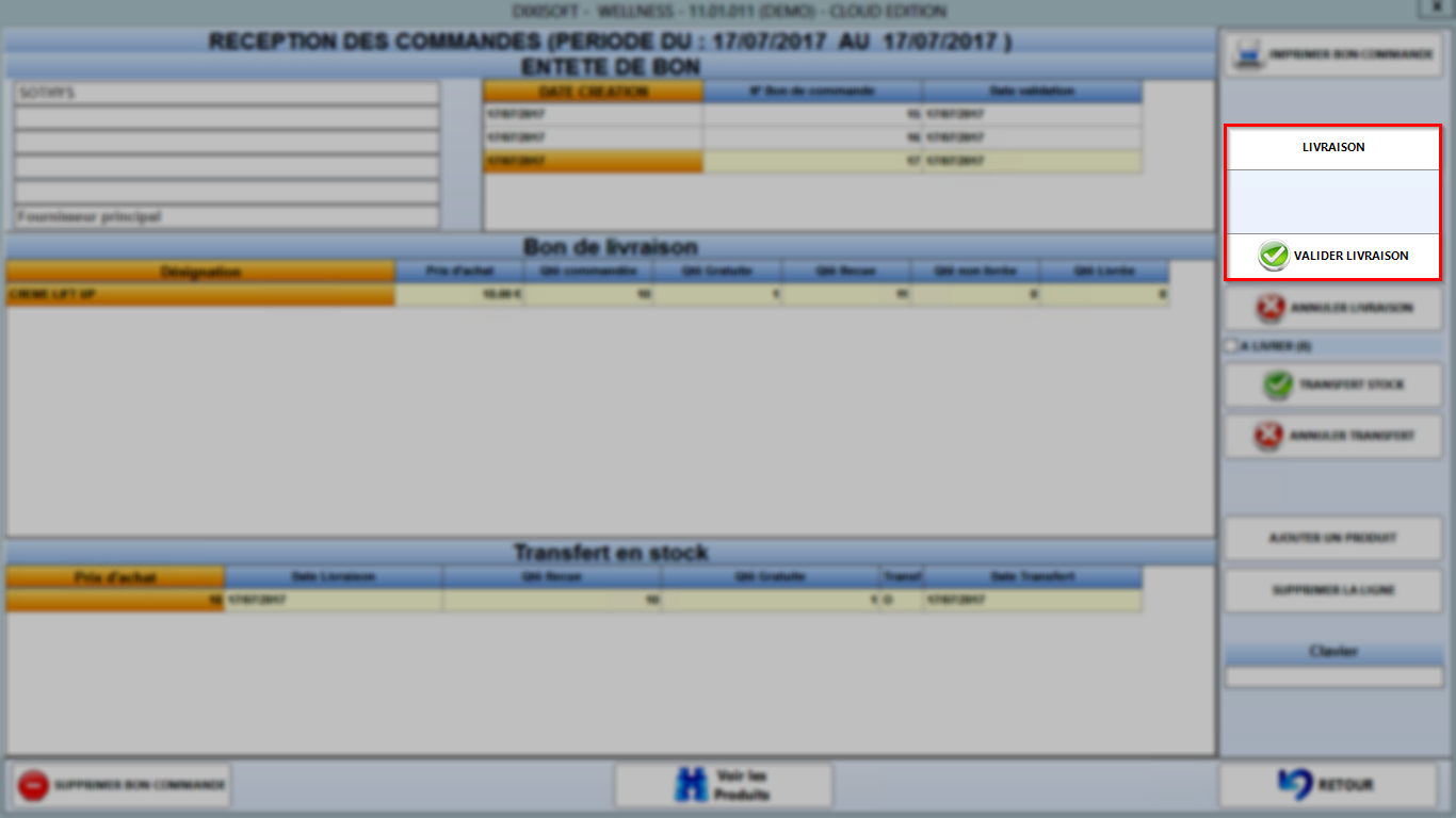 Réceptionner une commande en attente – Dixisoft